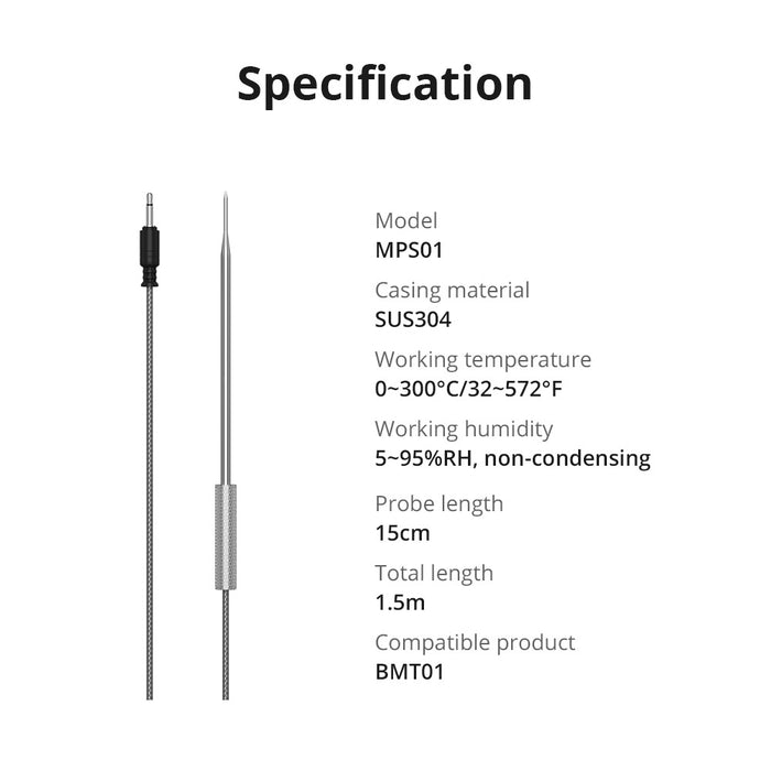SONOFF BBQ Meat Thermometer Probe Sensor | MPS01 (2 Packs)